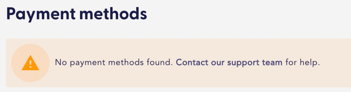 Handling missing payment method errors – Recharge