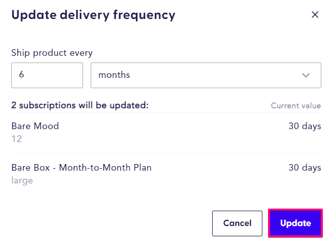 Bulk editing subscriptions in the merchant portal – Recharge