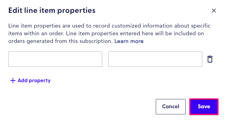 Adjusting line item properties – Recharge