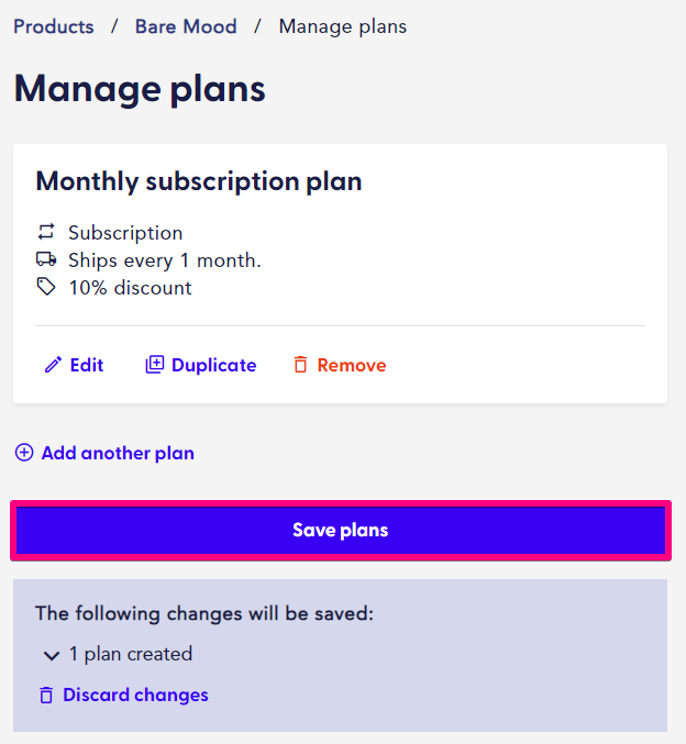 Product Subscription Plans – Recharge