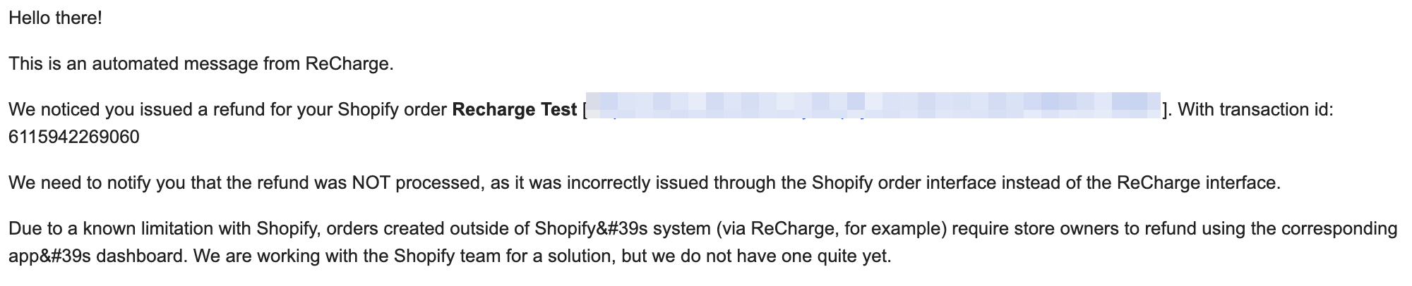 Why am I receiving an "Alert: Refund not processed!" notification? – Recharge