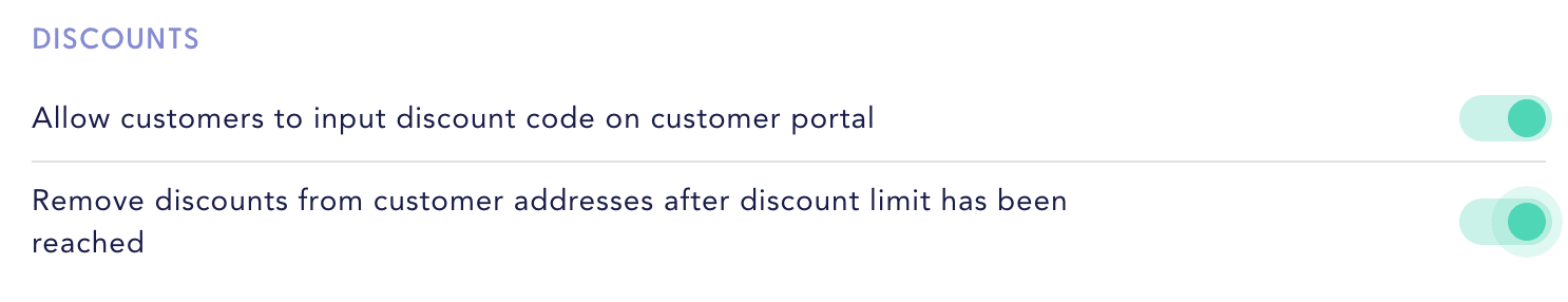 Discount code option does not appear on the customer portal – Recharge