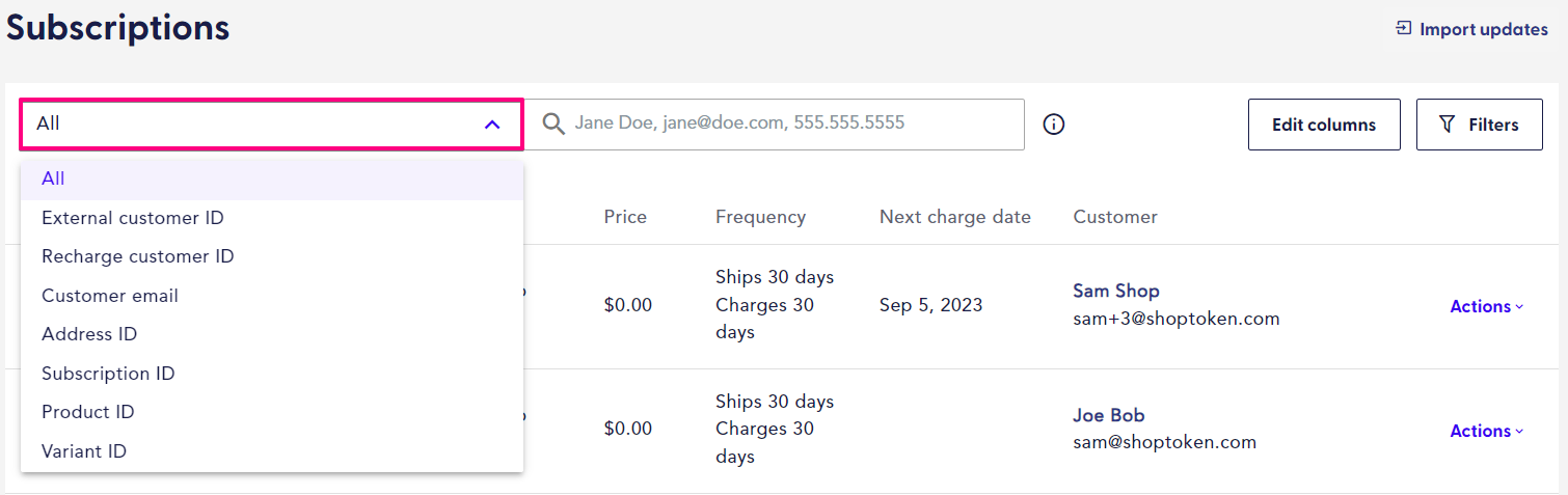 Understanding the Subscriptions tab in Recharge – Recharge