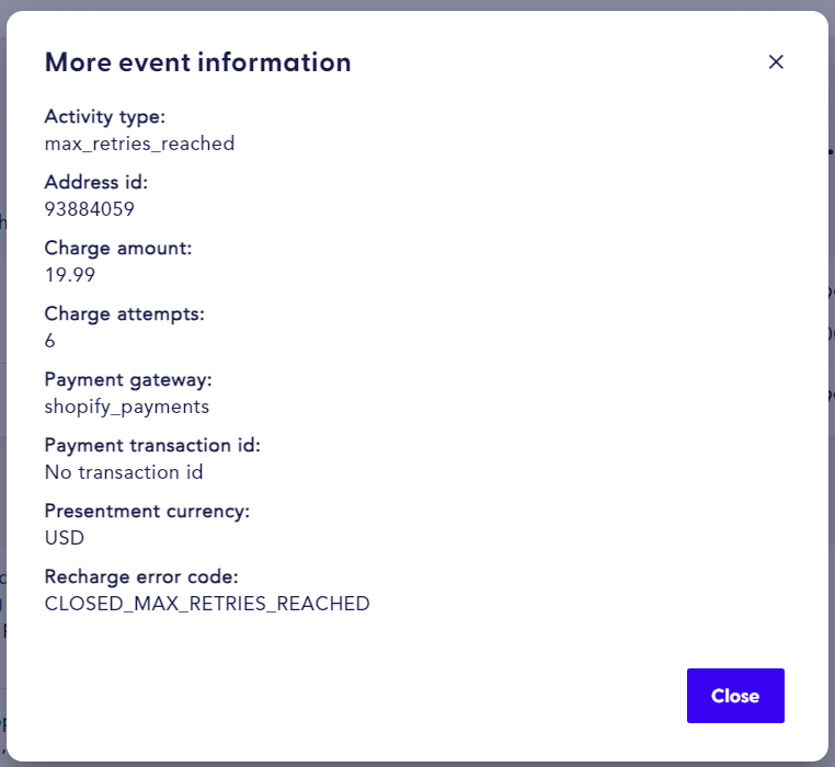 Enhanced charge history – Recharge