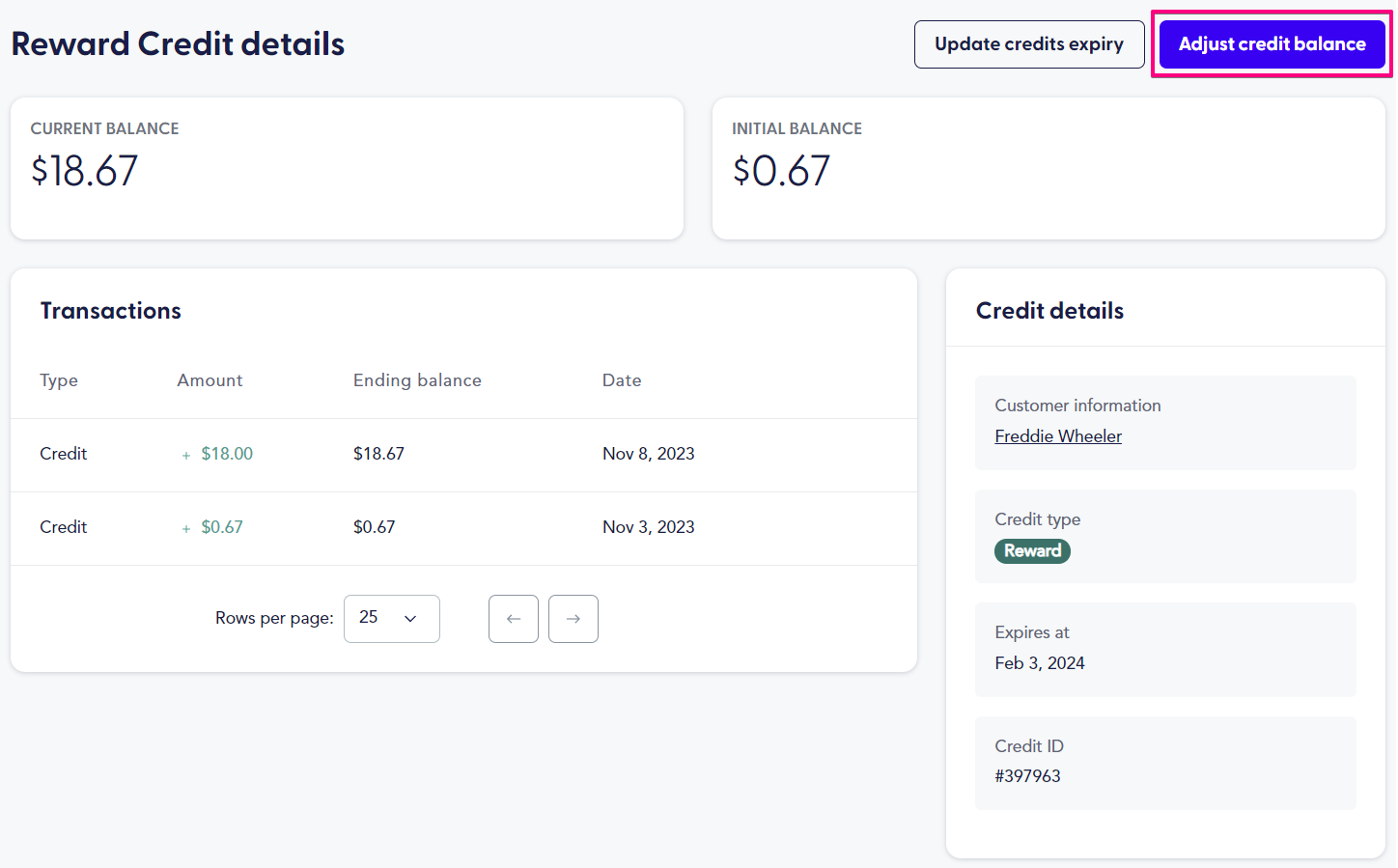Issuing and adjusting credits manually – Recharge