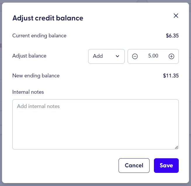 Issuing and adjusting credits manually – Recharge