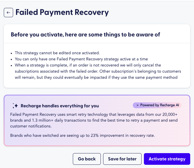 How to create an advanced Failed Payment Recovery strategy – Recharge