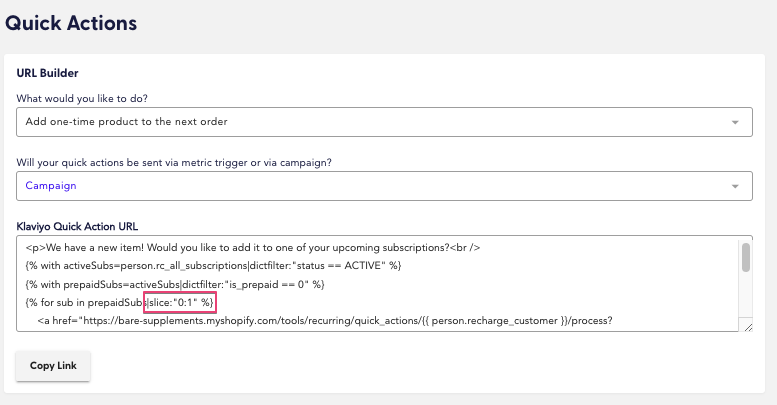 Why does the Recharge Quick Action I included in a campaign only apply ...
