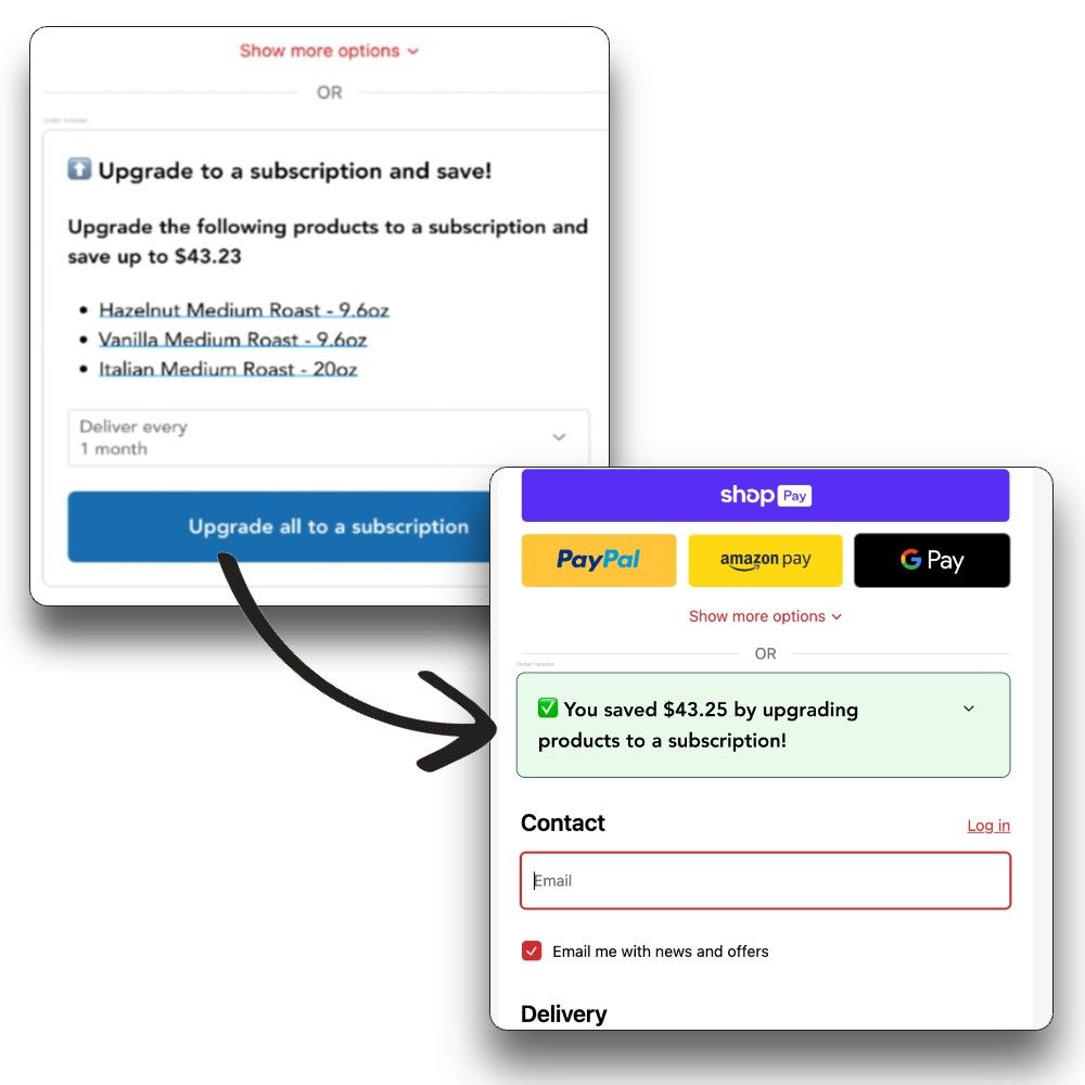 Getting started with upselling subscriptions at the checkout – Recharge