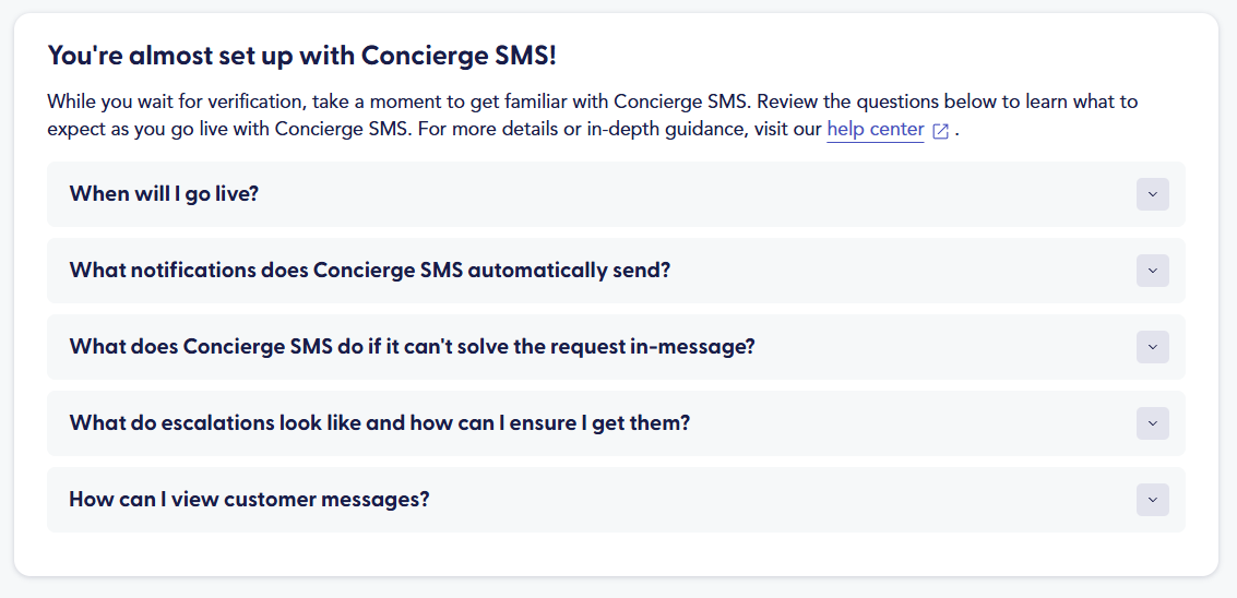 Concierge SMS onboarding guide – Recharge