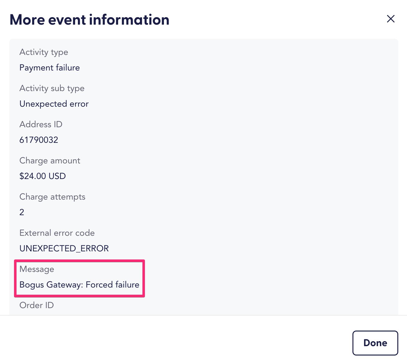 Managing order errors – Recharge
