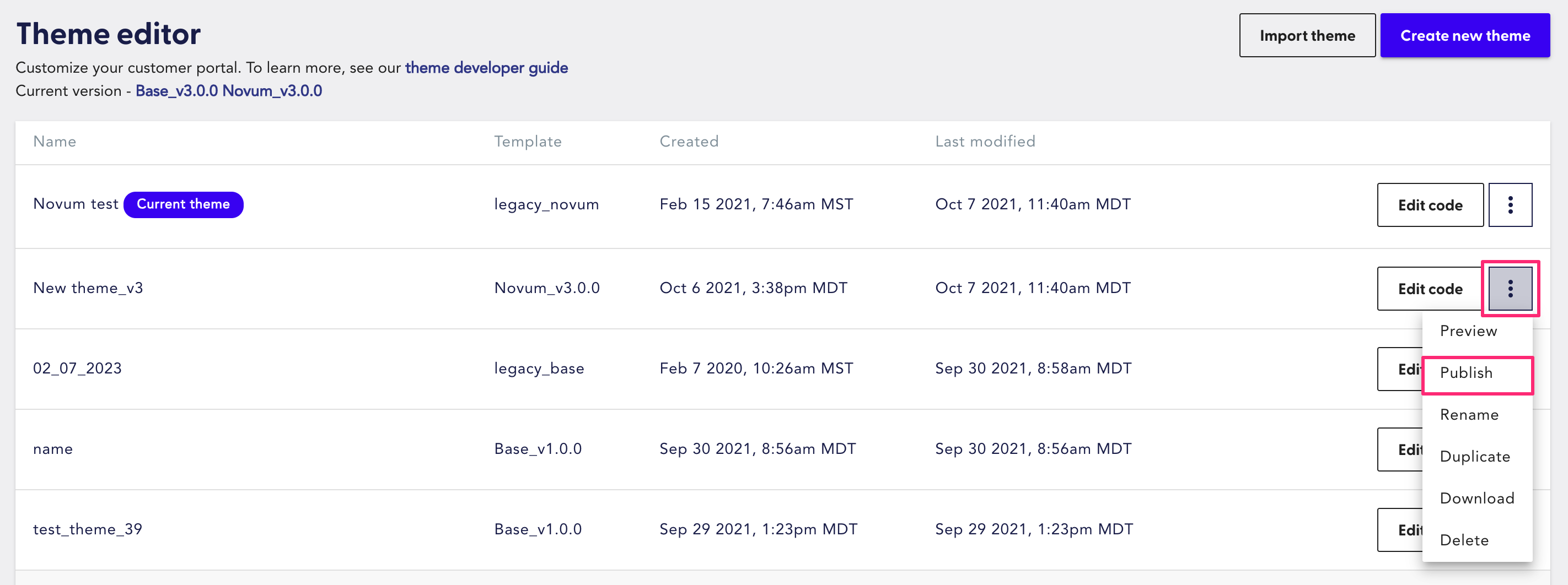 Using the Novum customer portal theme – Recharge