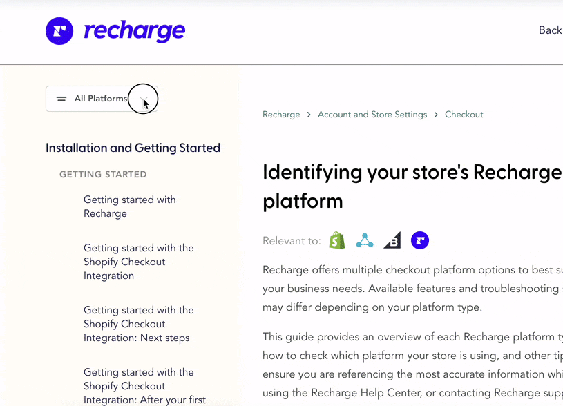 Identifying your store's Recharge checkout platform – Recharge