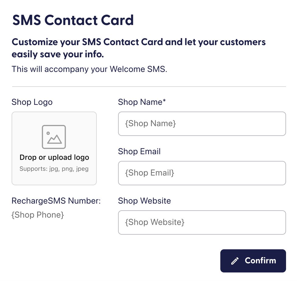 RechargeSMS settings and features – Recharge