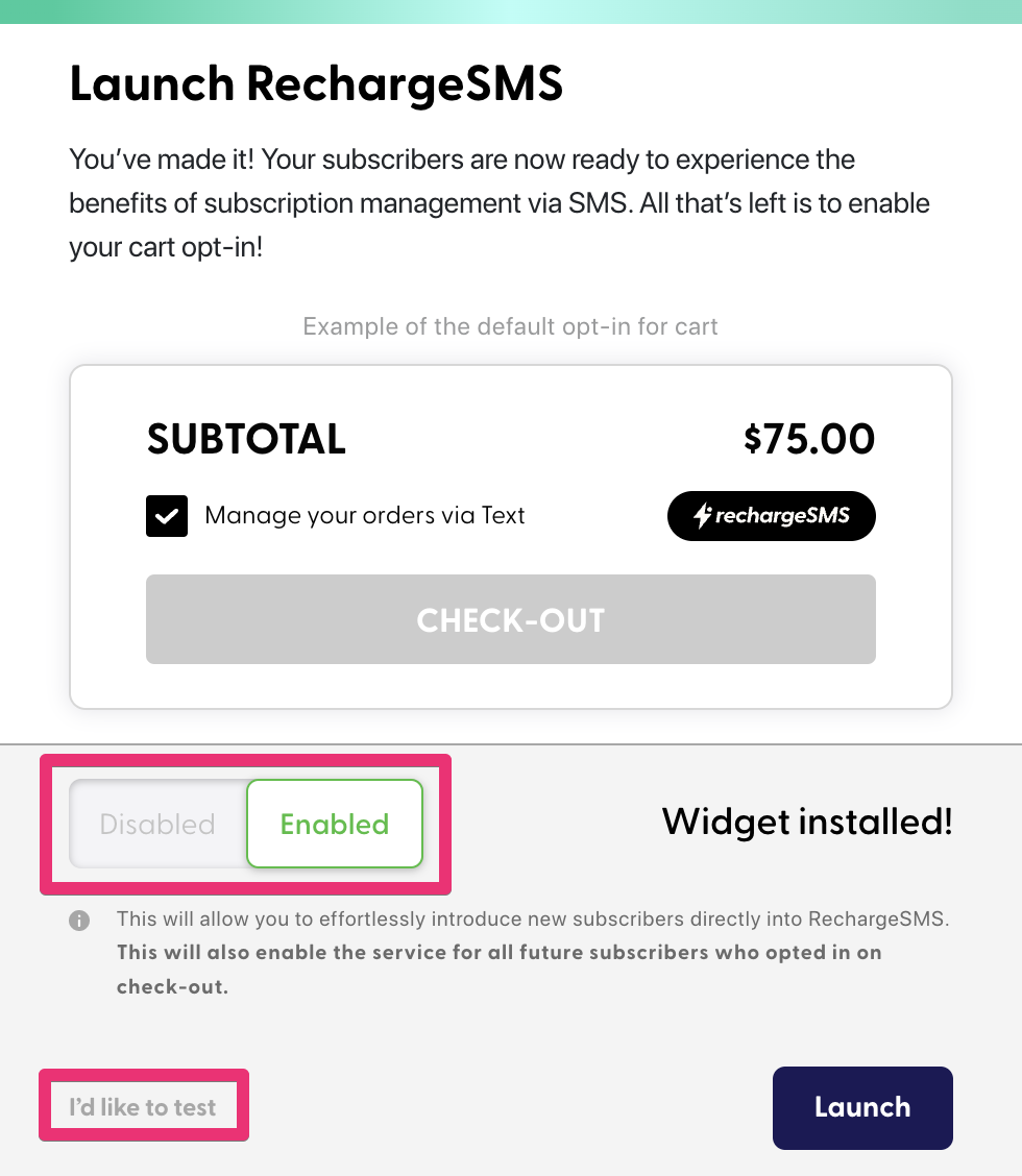 Installing RechargeSMS – Recharge